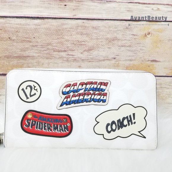 Coach | Bags | Coach Marvel White Wallet Spiderman Novelty New | Poshmark